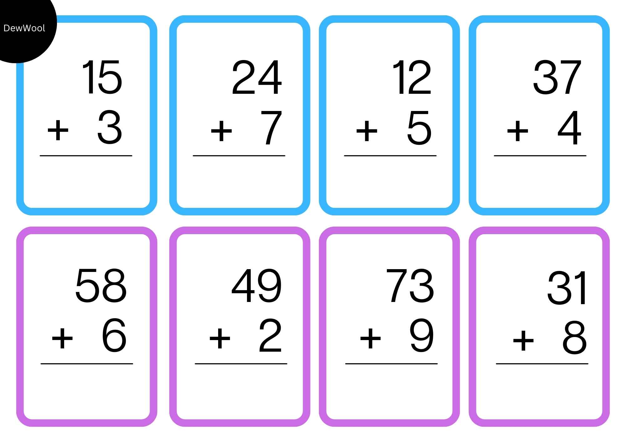 10 Free Double + Single Digit Addition Worksheets Flashcards | Grade 1 ...
